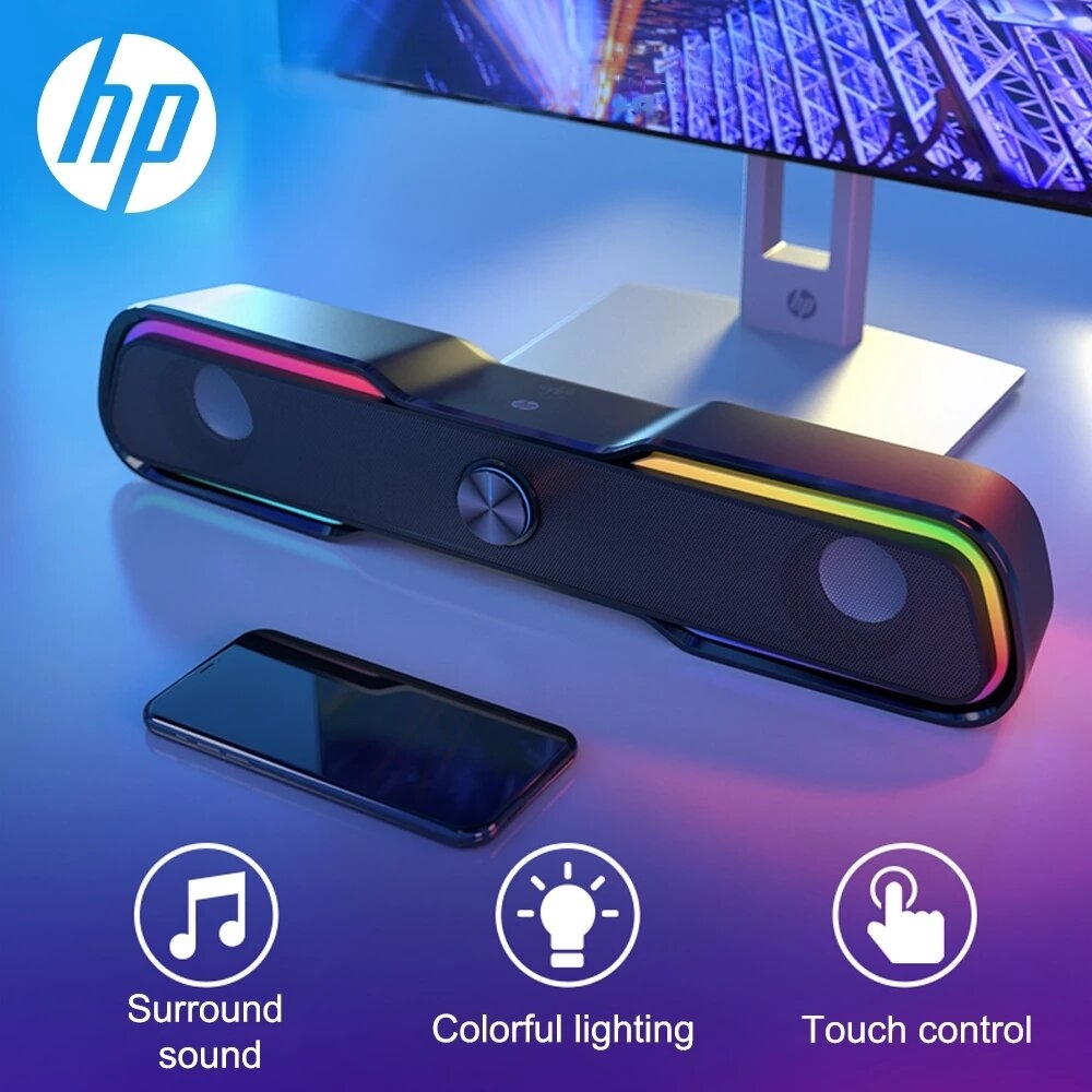 HP DHE-6002 Wired Speaker SoundBar RGB Light Stereo - M&L Computers ...