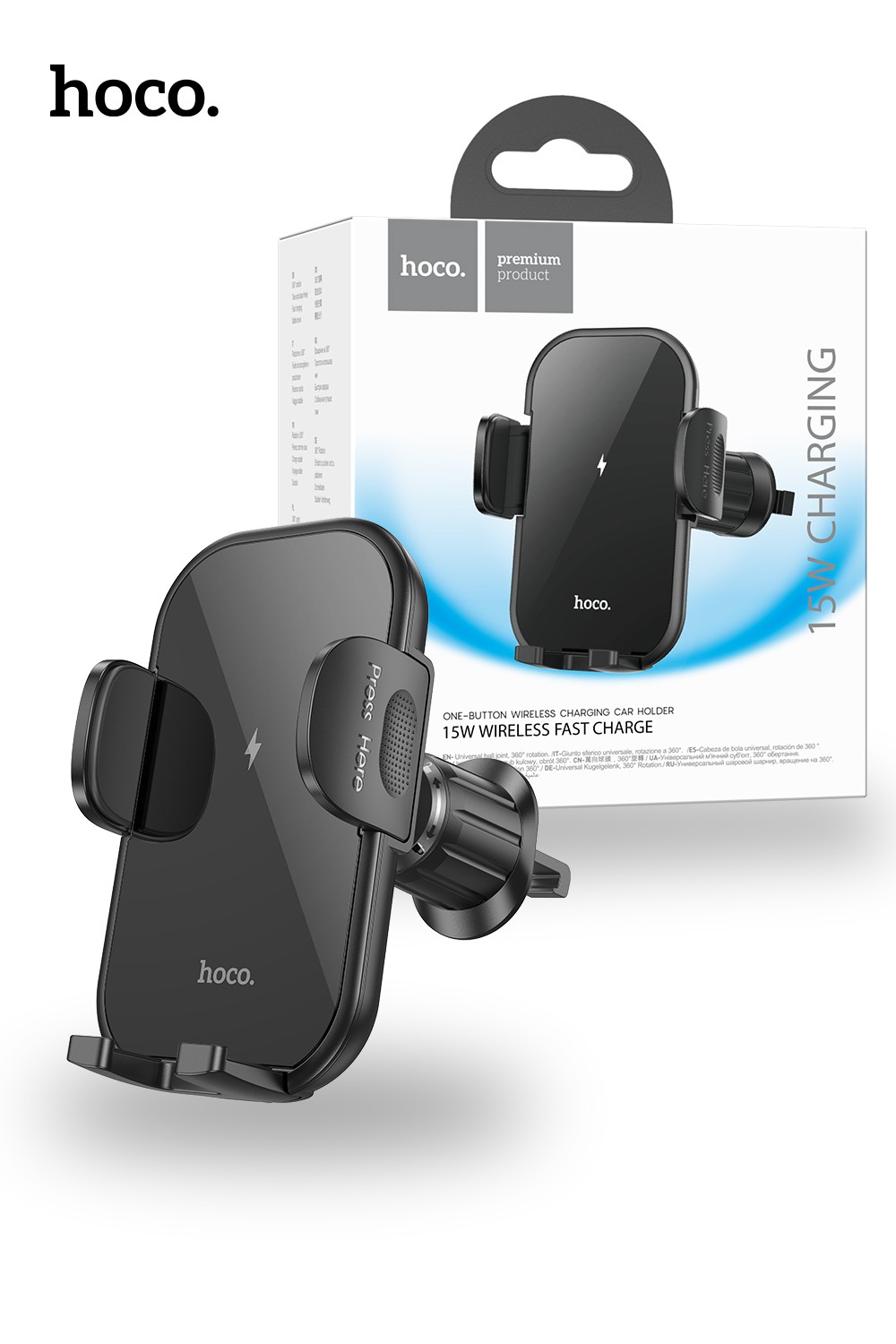 Hoco HW4 15W Air Vent Journey Wireless Car Holder - M&L Computers Technology