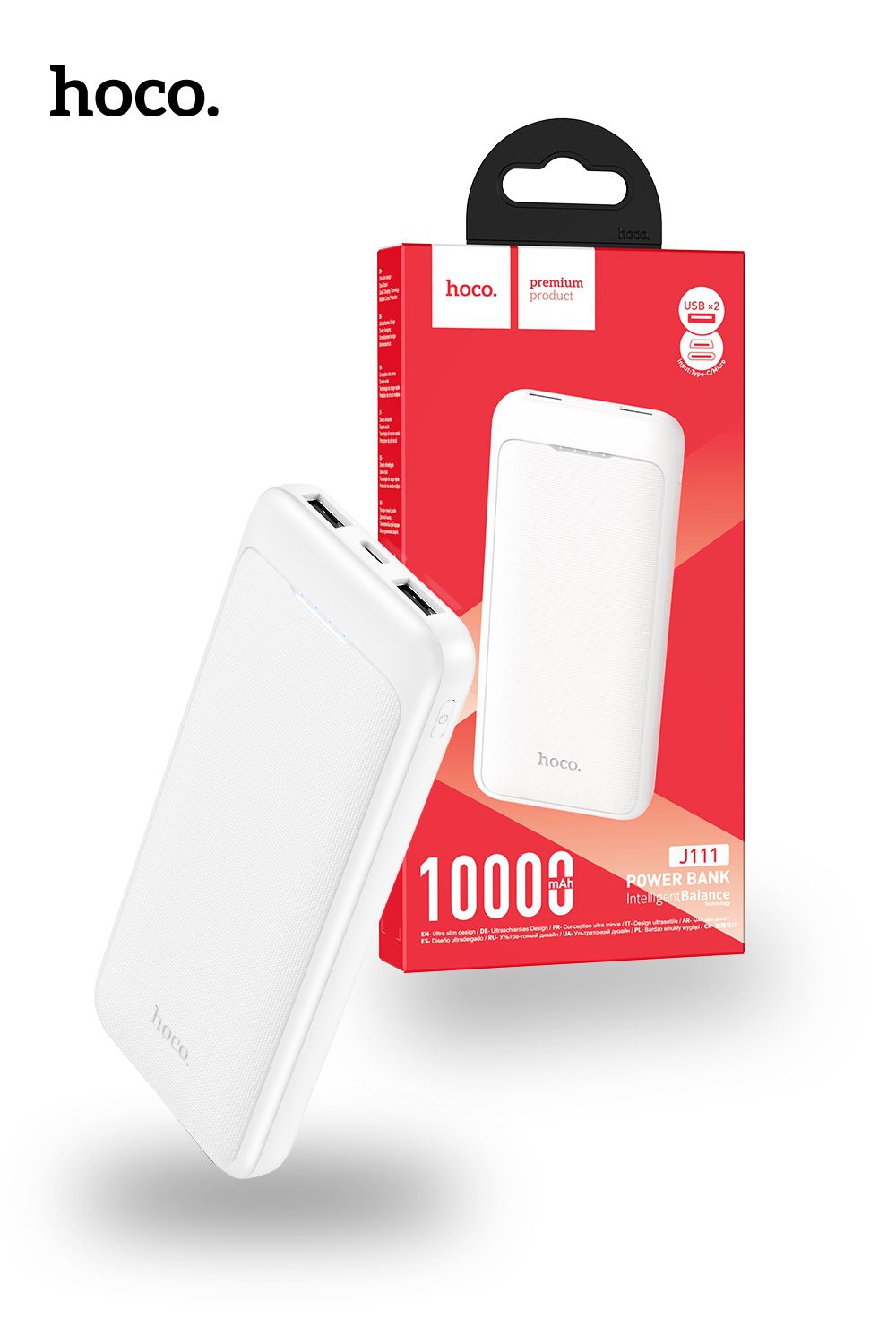 Hoco J111 10000mAh Smart Charge White - M&L Computers Technology