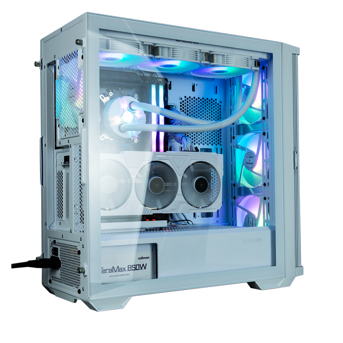 Zalman Z10 DUO WHITE, Mid-Tower, Tempered Glass, Drive Bays: 2×3.5″, 2× ...