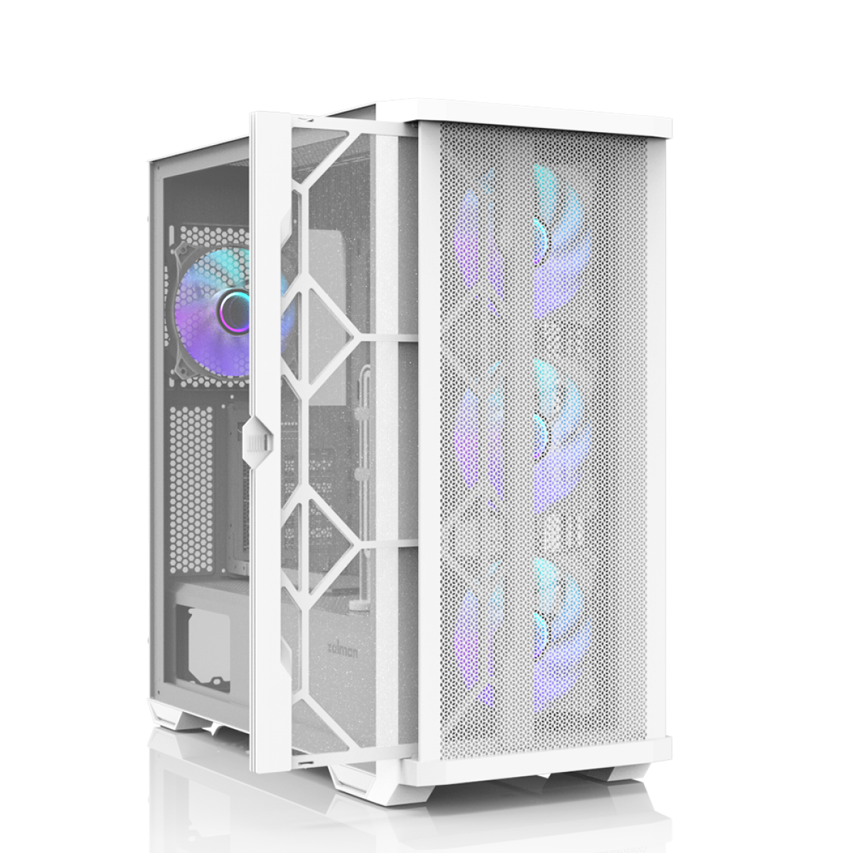 Zalman Z10 DUO WHITE, Mid-Tower, Tempered Glass, Drive Bays: 2×3.5″, 2× ...