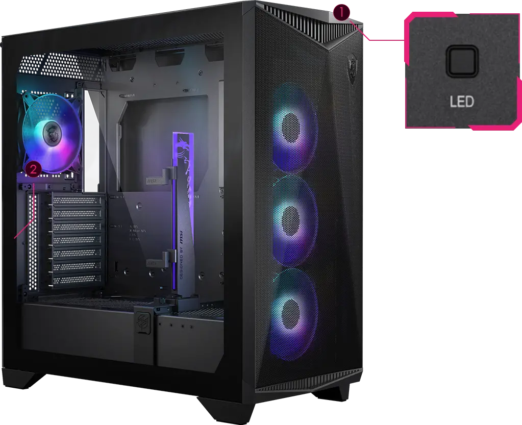 MSI MPG GUNGNIR 300R AIRFLOW BLACK Mid-Tower Case, Supports ATX / M-ATX ...