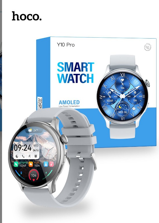 Hoco Y10 Pro AMOLED Smart Sports Watch Call Version - Silver - M&L Computers Technology