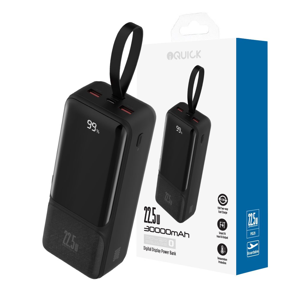 iQuick 30000mAh POWER SQUARE 0 Digital Display Power Bank 22.5W - M&L ...