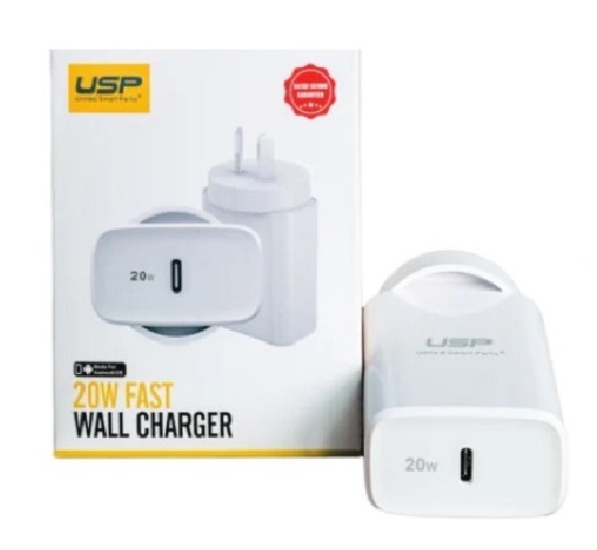 USP 20W USB-C PD Fast Wall Charger White - M&L Computers Technology