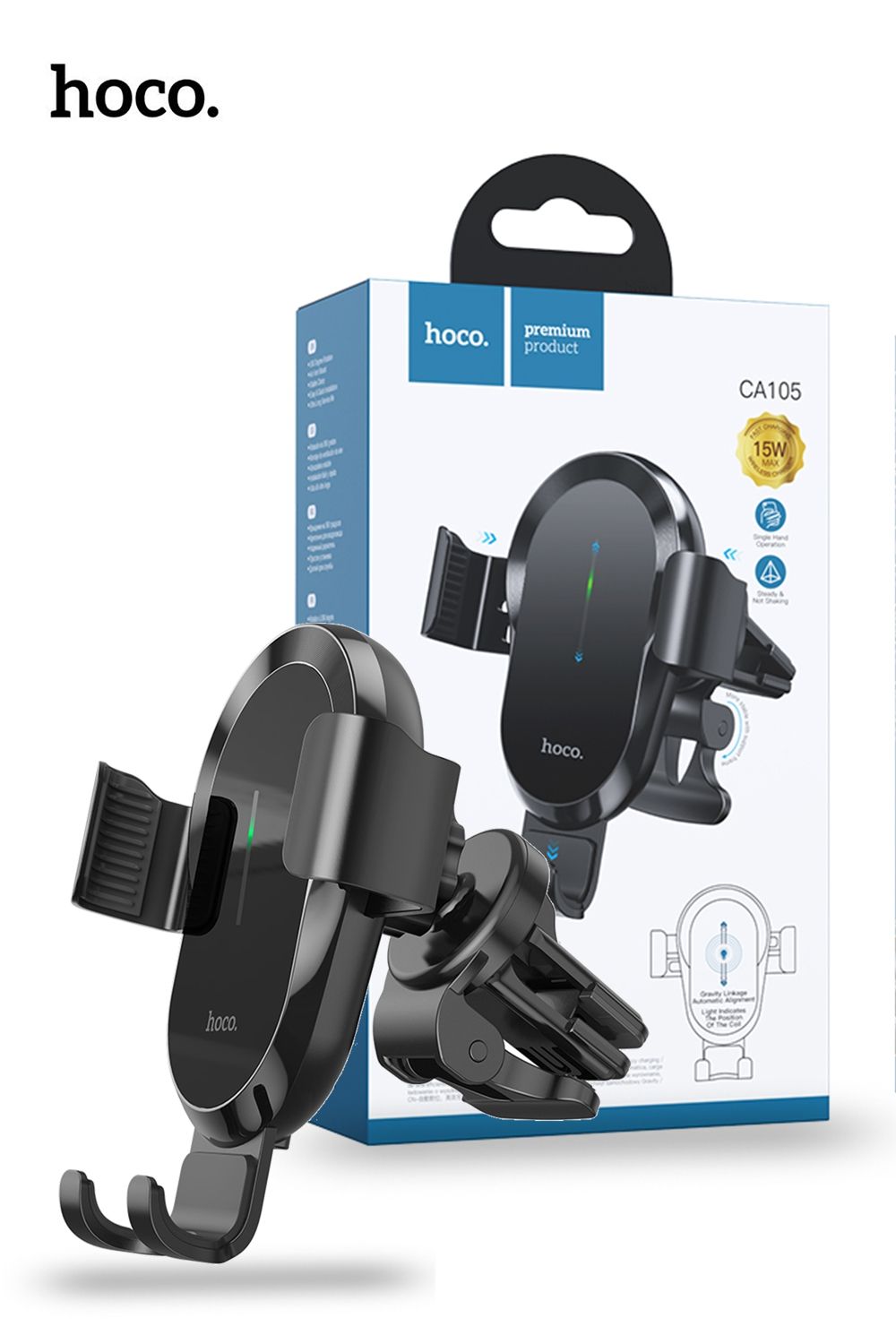 Hoco CA105 Axis Linkage Wireless Air Vent Charger - M&L Computers ...