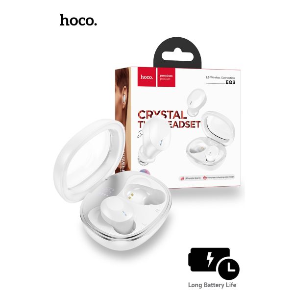Hoco EQ3 White Smart True Wireless Earphones - M&L Computers Technology