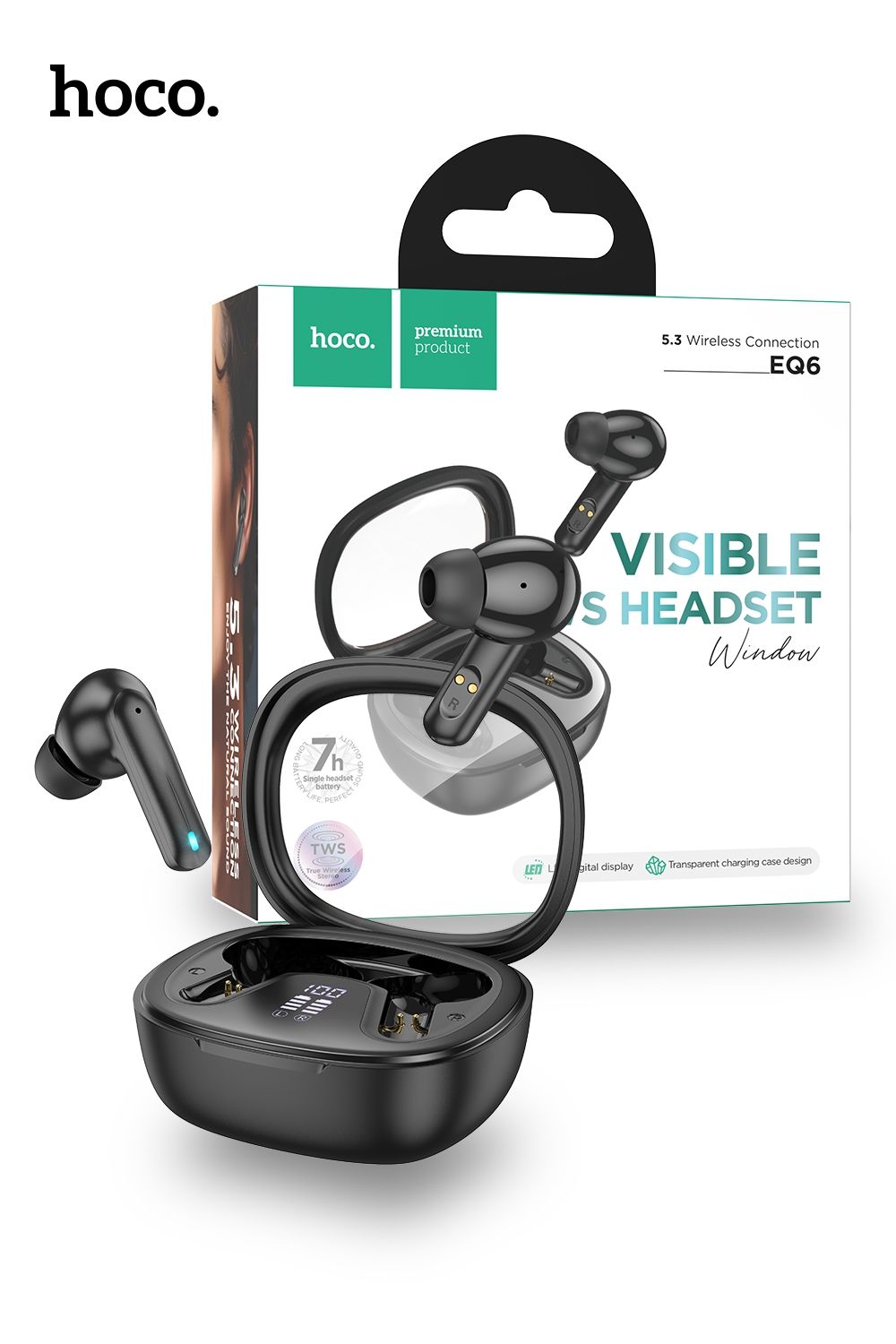 Hoco EQ6 Black Shadow True Wireless Headset - M&L Computers Technology